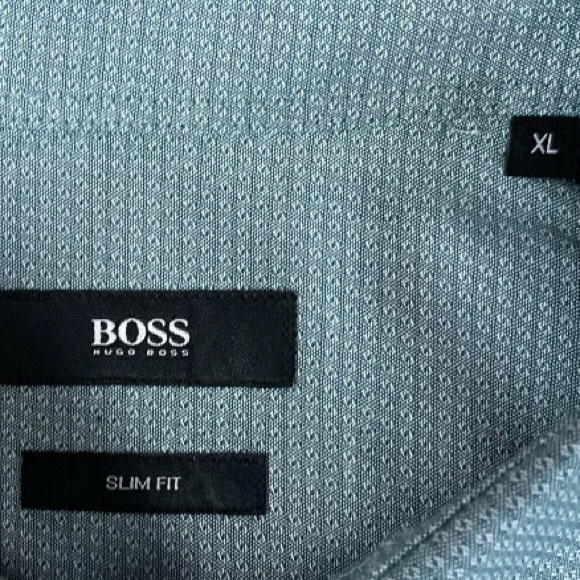 Hugo Boss | Shirts | Hugo Boss Mens Metallic Green Micro Circle Button ...